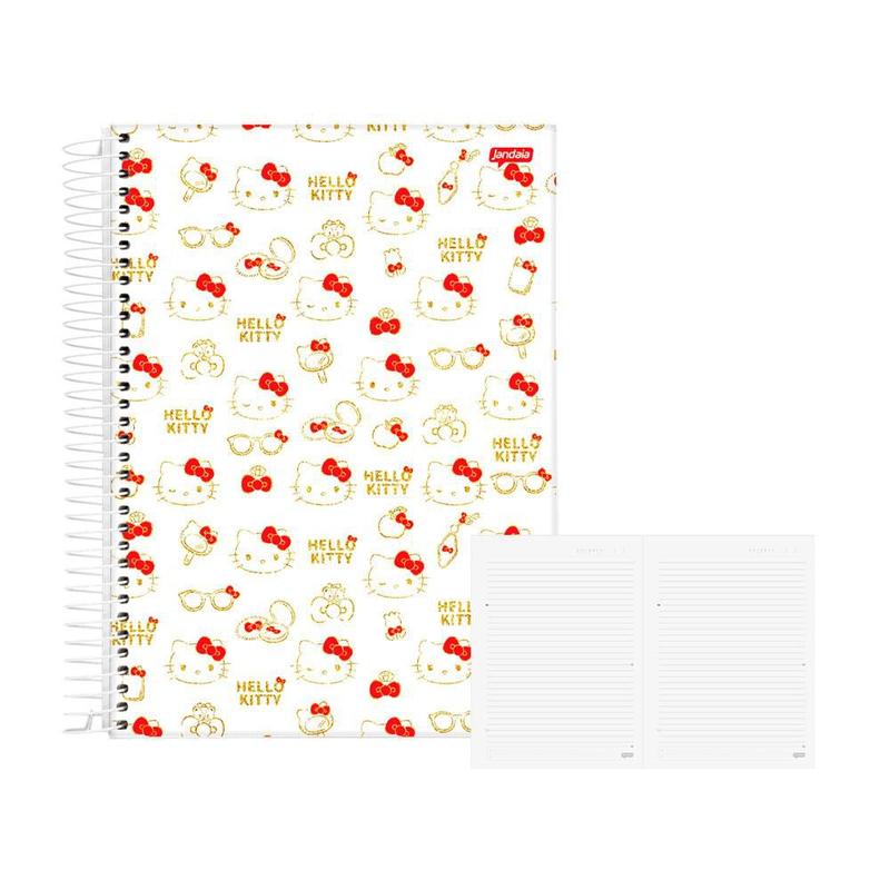 Caderno 1 Matéria 80fls Hello Kitty 50th Objetos Jandaia - Caderno ...