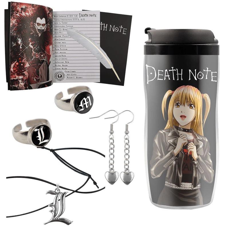 Caderno Death Note Copo Anime Brinco Ryuk Colar Anel L Kira - Geeks ...