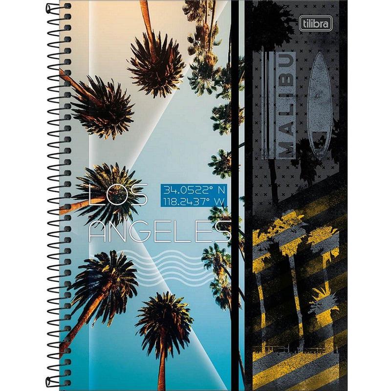 Caderno Espiral Capa Dura Universitário 1 Matéria Sunset 80 Folhas ...