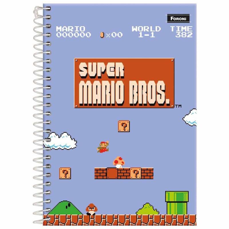 Caderno Universitário 10 Matérias Super Mario 200 Folhas Foroni ...