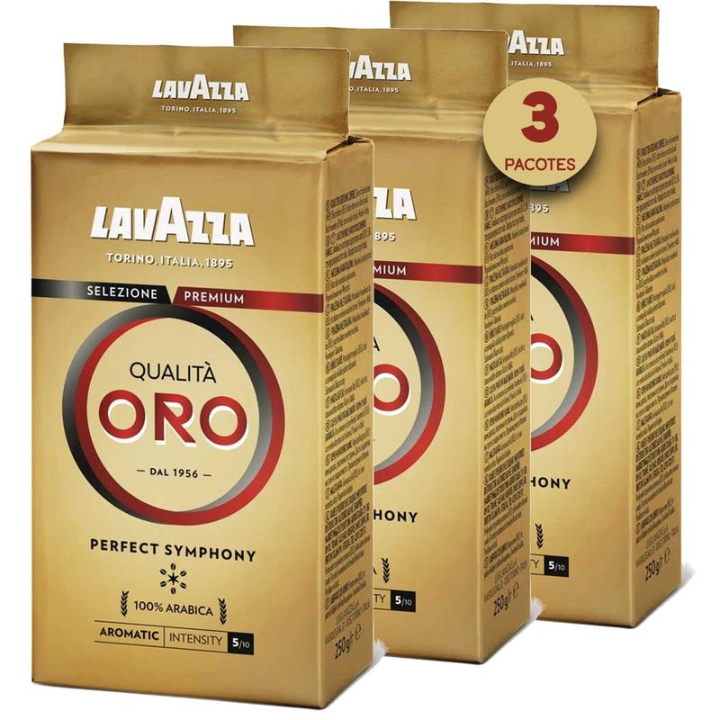 Café Italiano LAVAZZA Qualitá Oro Moído (Vácuo) 250g (3 und) - Café ...