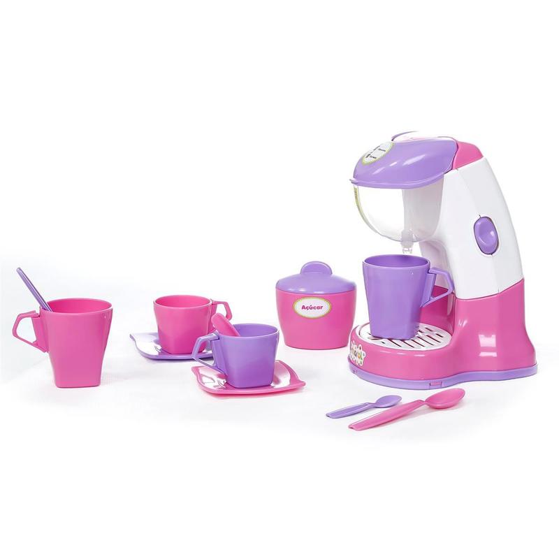Cafeteira Infantil Expresso Maral 1036 6 Peças Rosa/Branco/Lilás ...