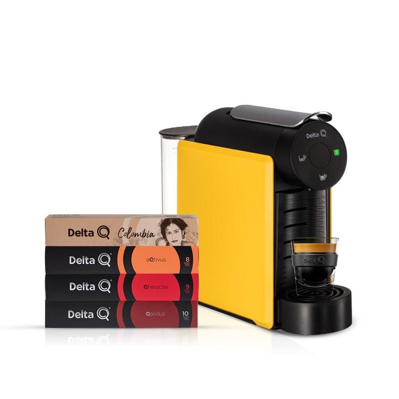Cafeteira Miniqool Amarela 127V + Kit 40 Cápsulas - Delta Q - Cafeteira ...