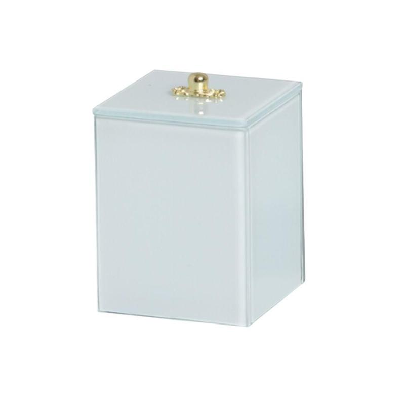 Caixa 8X8X10 Vidro Branco Puxador Esferico Dourado - CR Vidros - Caixa Organizadora - Magazine Luiza