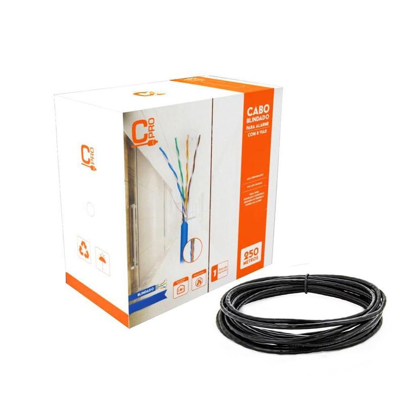 Caixa Cabo De Rede Blindado Cat5E Com 250 Metros - Preto - Cirilo Cabos ...
