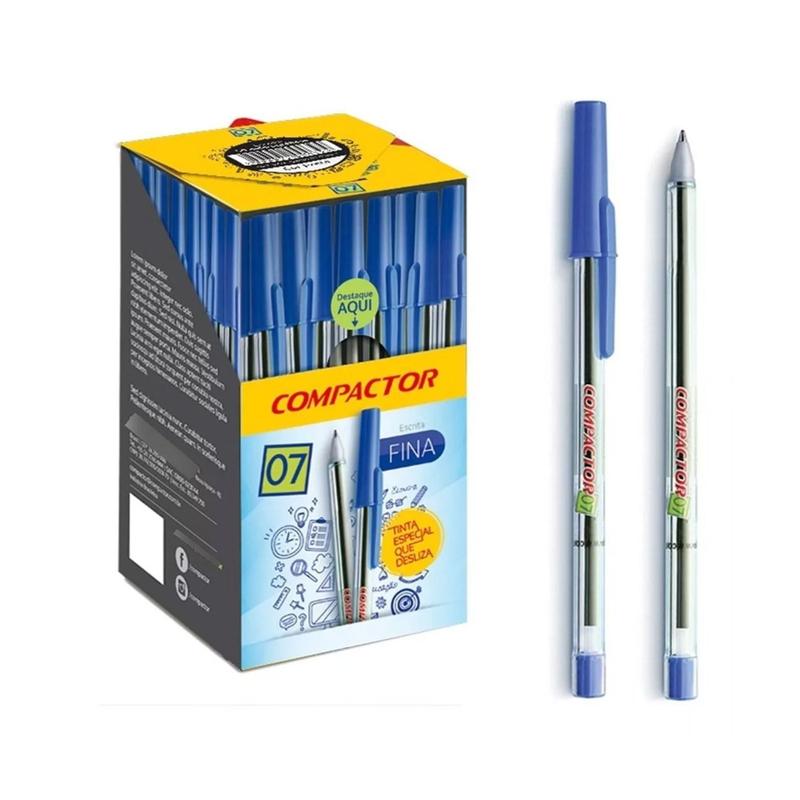 Caixa Caneta Cor Azul 0.7 Esferográfica Com 100 Unidades - T10OFFICE ...