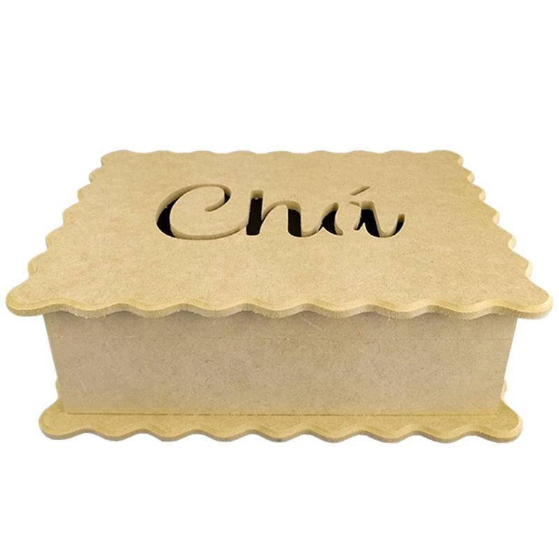 Caixa Chá Escrita Retangular Ondulada em MDF com 6 divisões 28x21x9,2cm ...