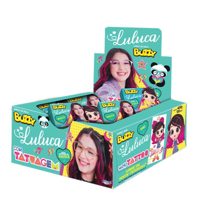 Caixa Chicle Buzzy Luluca Hortelã - 1 caixa - Riclan - Chicletes e ...