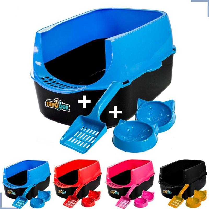 Caixa de areia para gatos grandes banheiro sanitario resistente furba ...