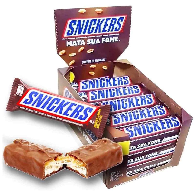 Caixa de Chocolate Snickers - kit 20 und de 45g - Chocolate / Barra de ...
