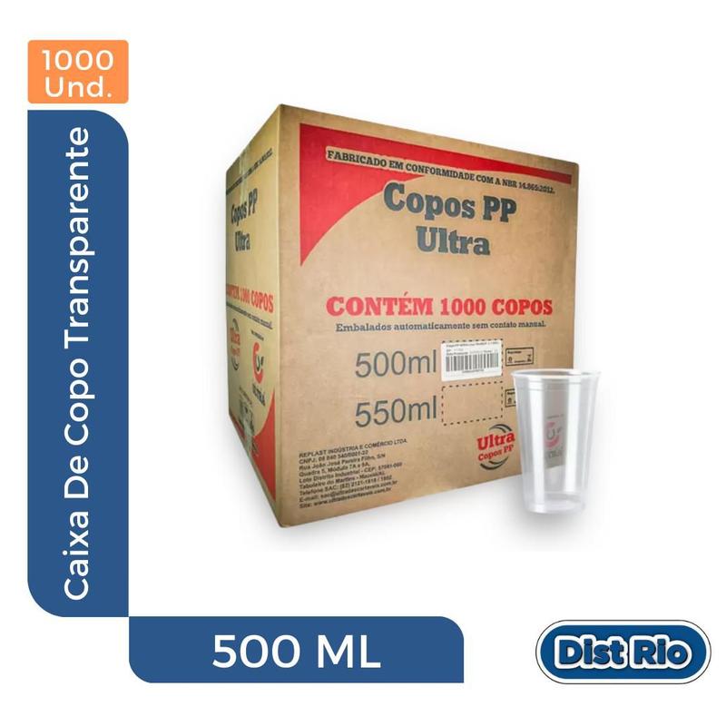 Caixa de Copo 500ml Descartável Copo PP Ultra (1000 Und) - Copos PP Ultra - Copos - Magazine Luiza