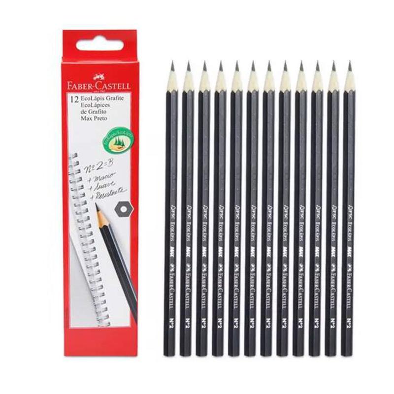 Caixa de Lápis Grafite HB Preto com 12 Faber Castell - Lápis Grafite ...