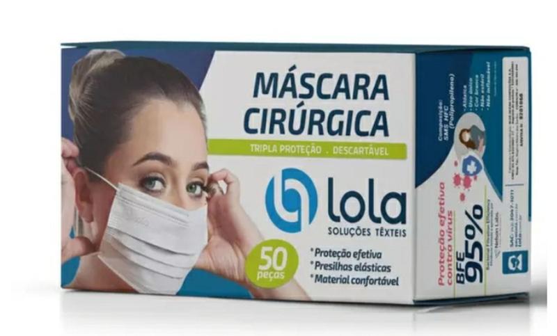 Caixa de máscaras cirúrgicas - Lola - Máscara Facial Descartável ...
