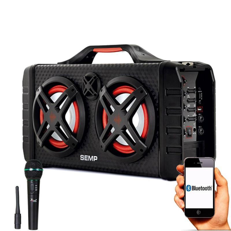 Caixa de Som Amplificada Semp TCL TR150B - Microfone sem fio - Caixa de ...