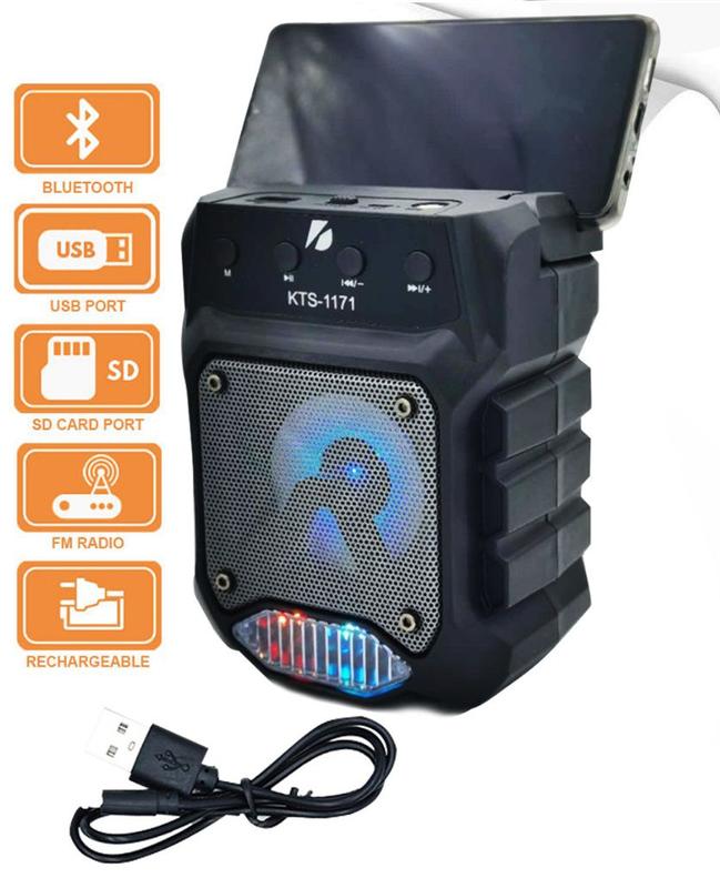 Caixa de Som Bluetooth Amplificada Mp3 Fm Usb Sd com Led Portátil ...