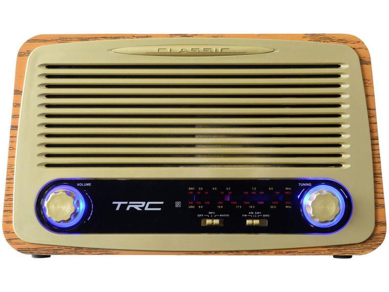 Caixa de Som Bluetooth Portátil TRC 212 Retrô 35W - USB MP3 - Caixa de ...