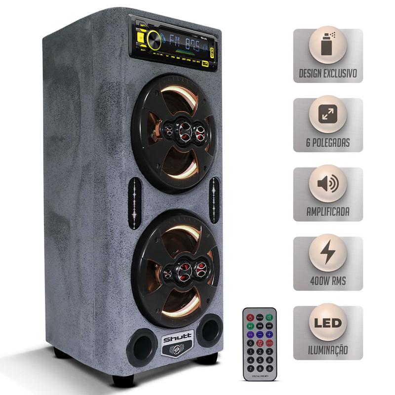 Caixa De Som Bob Residencial Amplificada Shutt 6 Polegadas 400w ...