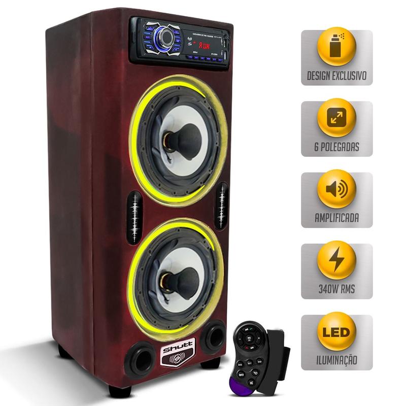 Caixa De Som Bob Residencial Shutt 340w RMS Subwoofer 6 Polegadas ...