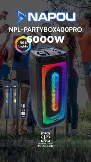 Caixa de Som Napoli Partybox 400 Pro 2MIC/BT/USB - Caixa de Som ...