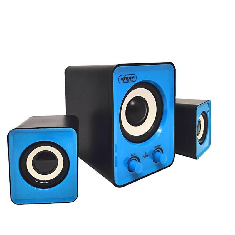 Caixa De Som para computador KP-7023 PC 2.1 Controle Bass Com Botão On ...