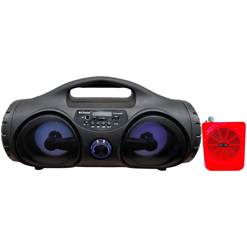 Caixa De Som Potente Portátil Amplificador De Voz Megafone Radio Fm Usb ...