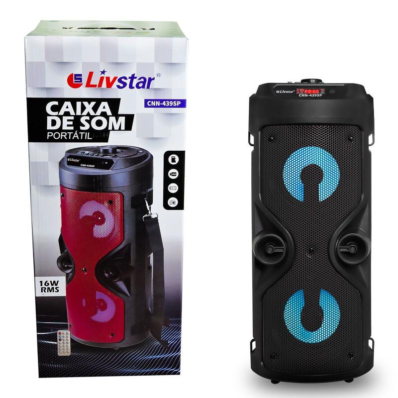 Caixa De Som Radio FM Alto Falante Portátil Usb Potente - Livstar ...