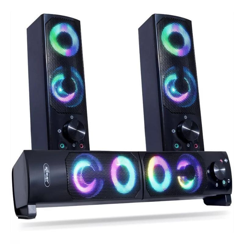 Caixa De Som Soundbar Gamer Led Pc Smart Tv Notebook Usb P2 KNUP KP ...