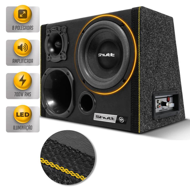 Caixa De Som Trio Amplificada 700w Subwoofer 8 Pol Shutt Bluetooth Usb Sd Led Casa Carro ...