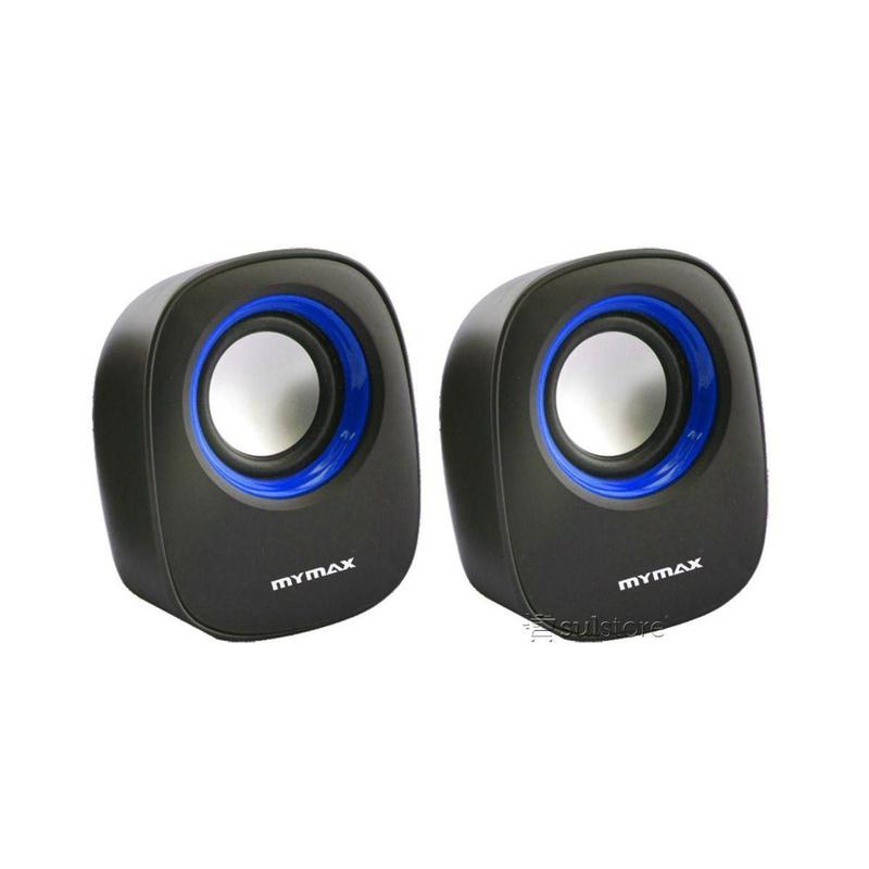 Caixa De Som USB P2 Mymax 6w Rms SPK-SP205/BL Preto Com Detalhe Azul ...