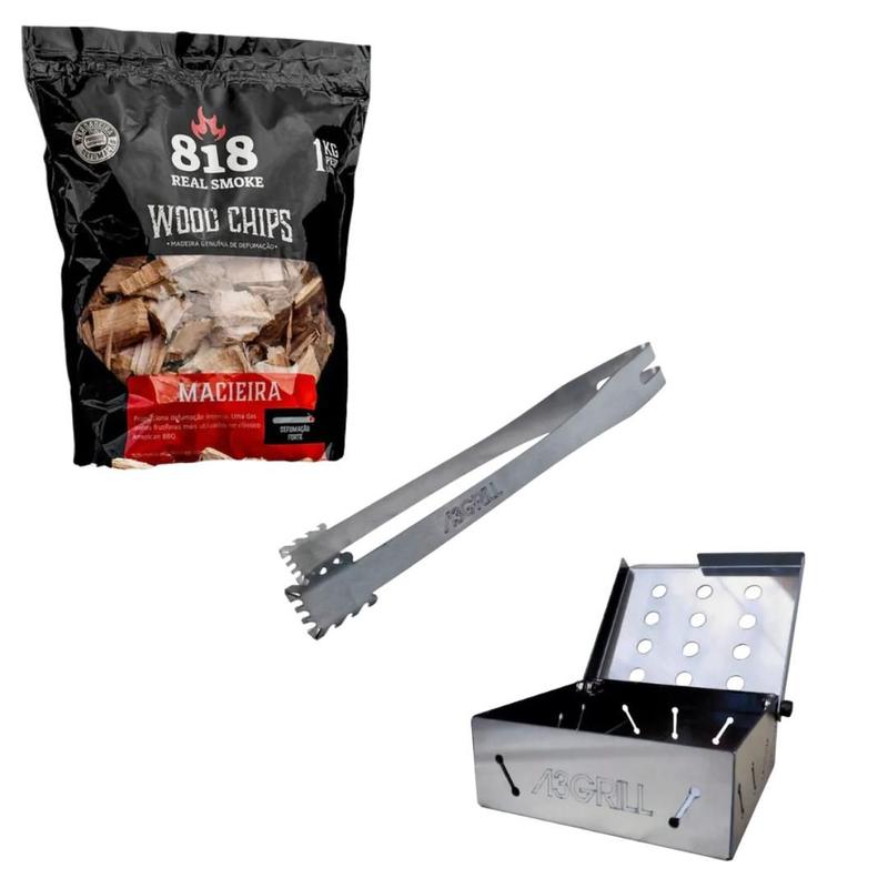 Caixa Defumação Inox 11cm+ Pegador + Wood Chip 1kg Macieira Lenha - 818 ...