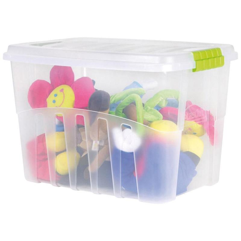 Caixa Organizadora Gran Box Alta 78L Cristal 63,5x45,3x40,1cm 1 UN ...