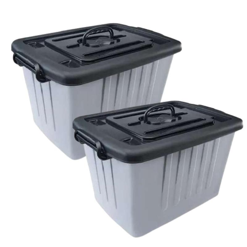 Caixa Organizadora Grande Kit 2 Un 54L Com Rodinhas Pratica - PLASNEW ...