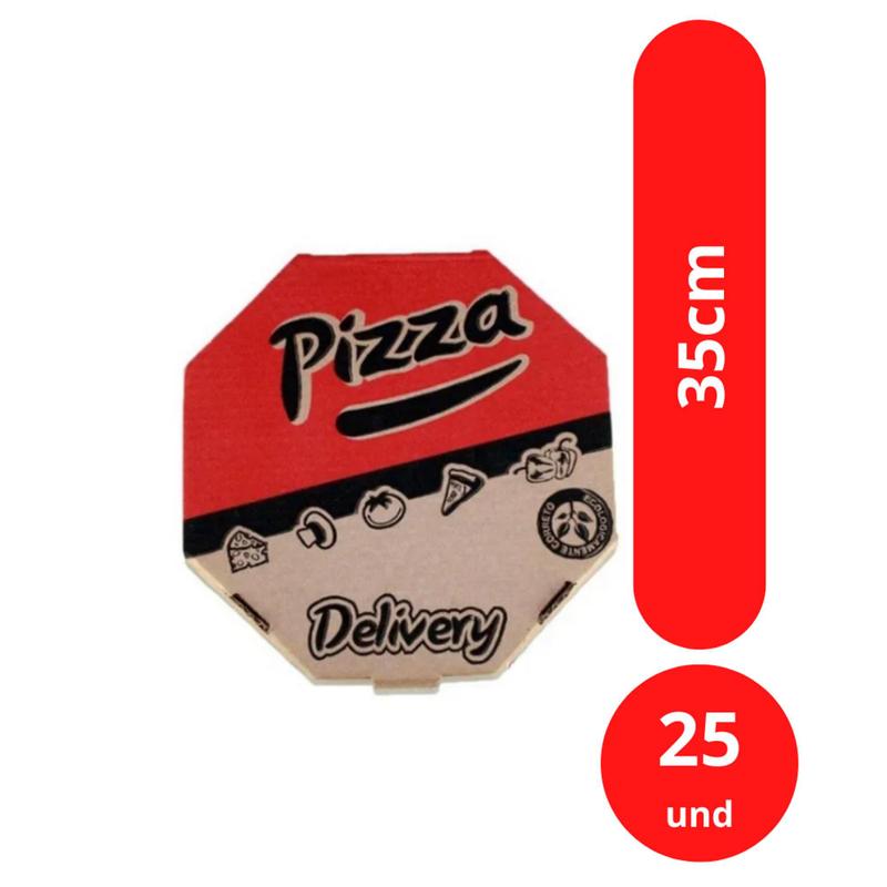 Caixa Pizza 35cm Peça Unica Papelão Kraft Delivery - 25Unds - BHF ...