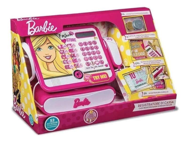 Caixa Registradora Barbie Luxo - Com Calculadora e Som - Fun - Intek ...