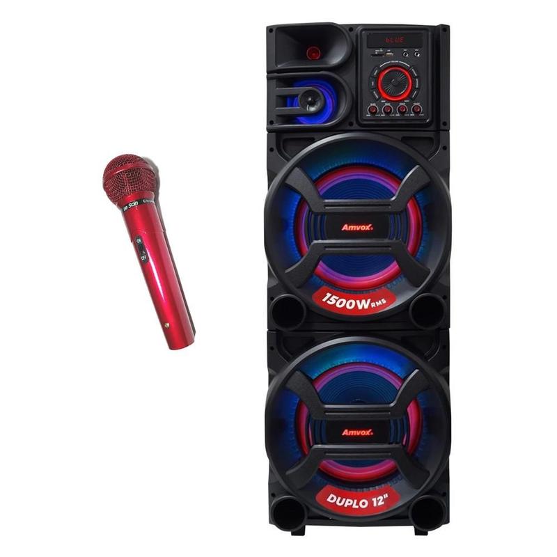 Caixa Som Amplificada Bluetooth 1500W Usb Mp3 FM Bivolt Pesadão ...