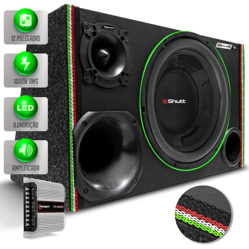 Caixa Som Trio Champion 1000w RMS Subwoofer 4D 12 Pol + Driver ...