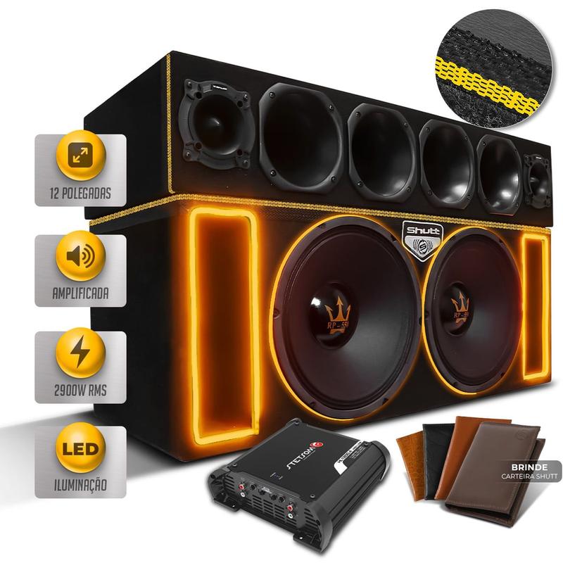 Caixa Som Trio Corneteira Automotivo Shutt Woofer 12 Polegadas 2900w ...