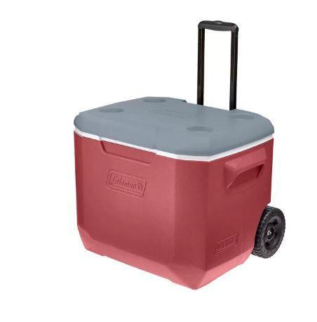 Caixa Térmica Coleman Xtreme 5 47,3 Litros Vermelha com Alça e Rodas ...