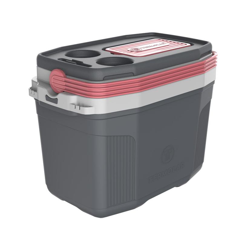 Caixa Térmica Cooler 20L 26 Latas Cinza Com Rosa Termolar - Cooler ...