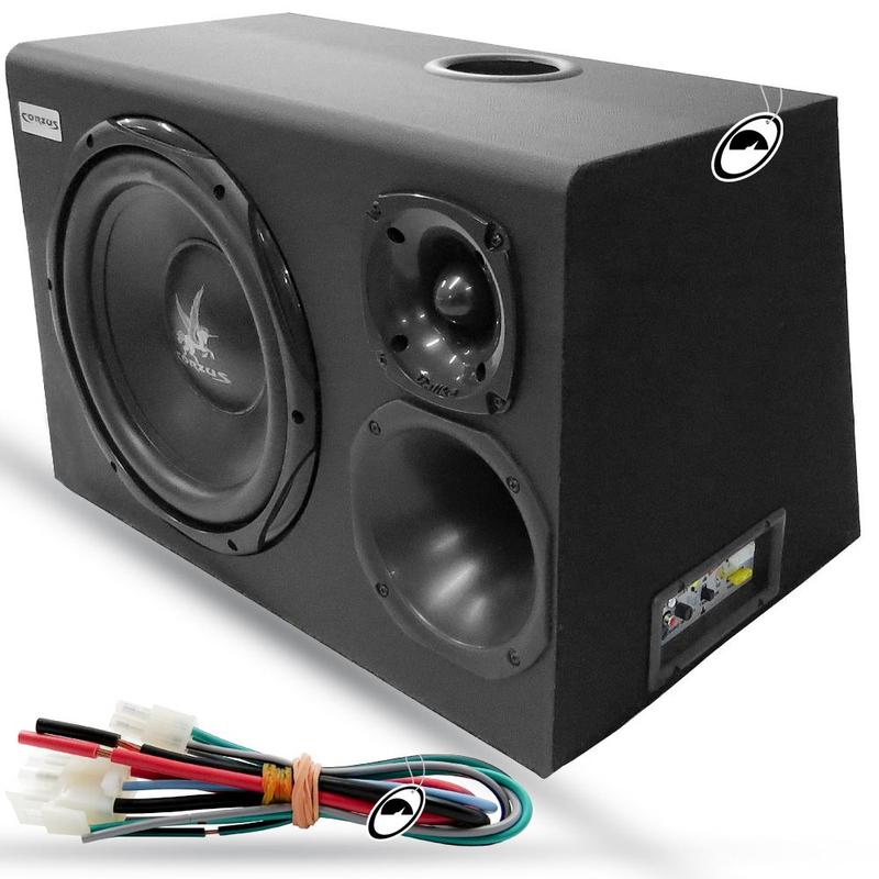 Caixa Trio 12" Polegadas Amplificada Automotiva Corzus CXT 300 300W RMS - Caixa de Som ...