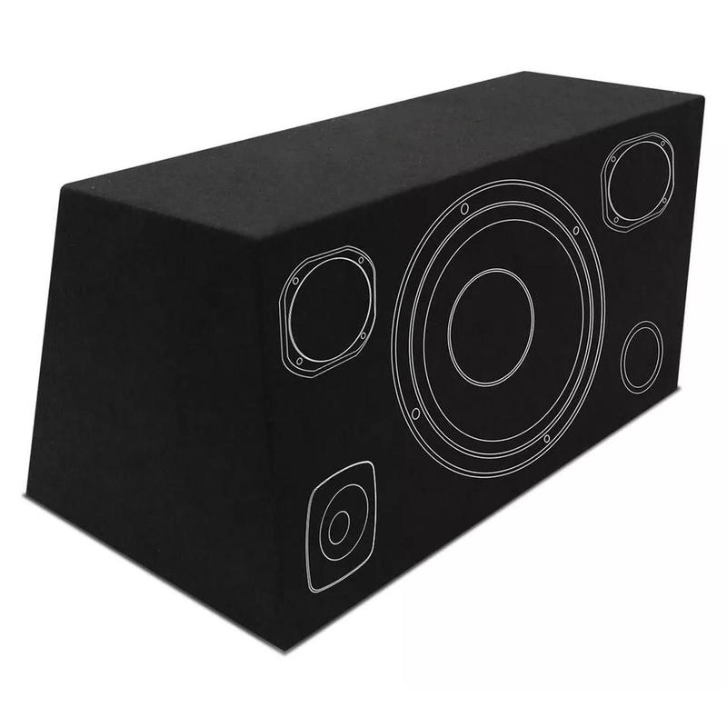 Caixa Trio Dutada para Alto Falante 12 Polegadas 1 Tweeter 2 Cornetas ...