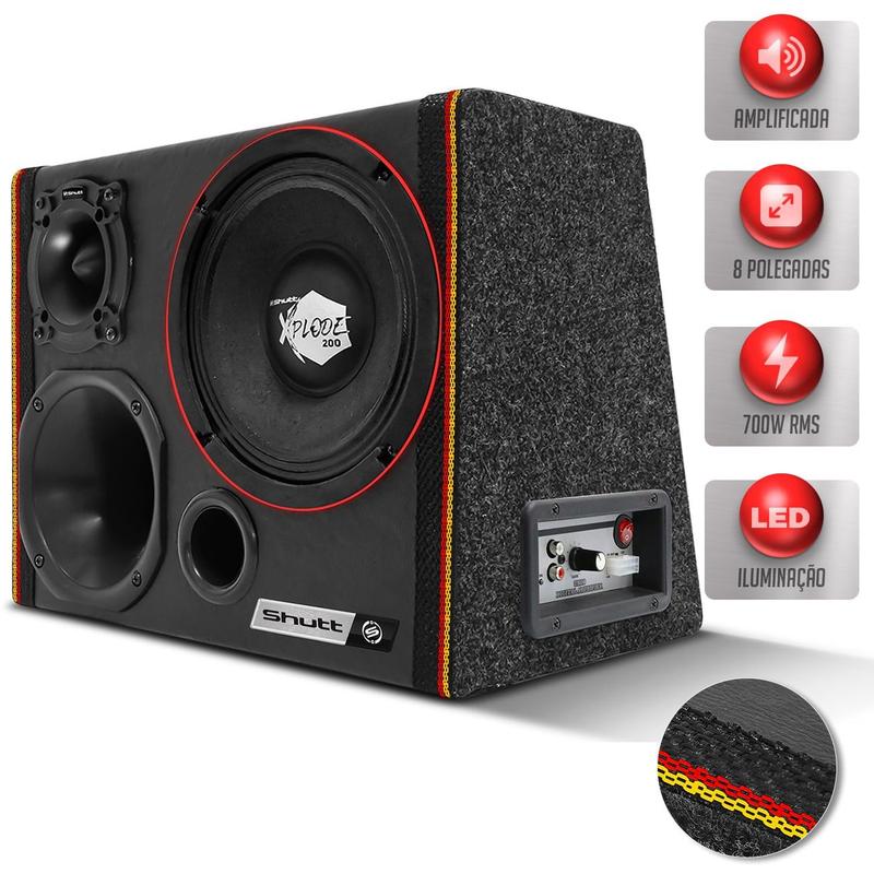 Caixa Trio Som 8 Polegadas Amplificada 700W Woofer Shutt Xplode Corneta ...