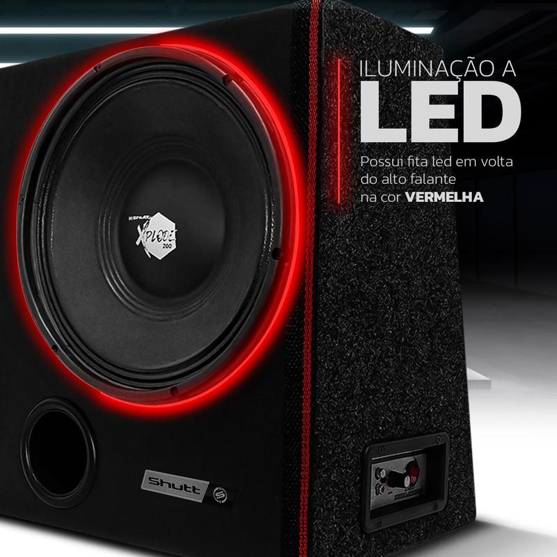 Caixa Trio Som Amplificada 12 Pol Shutt Xplode Neon Led 600w Driver ...