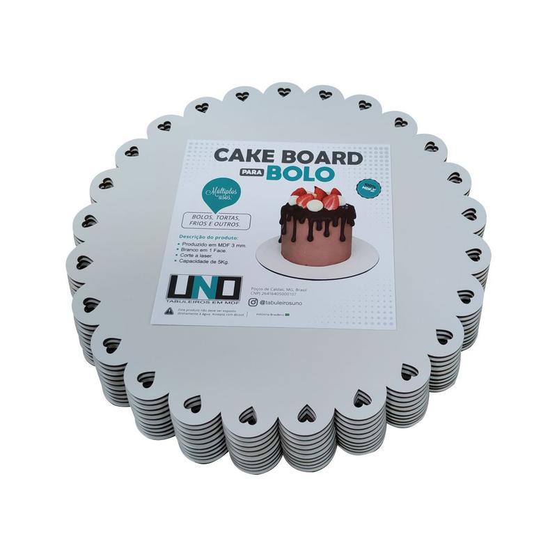 Cake Board Em Mdf de 3mm Para Bolo e Confeitaria Kit com 10 Borda ...