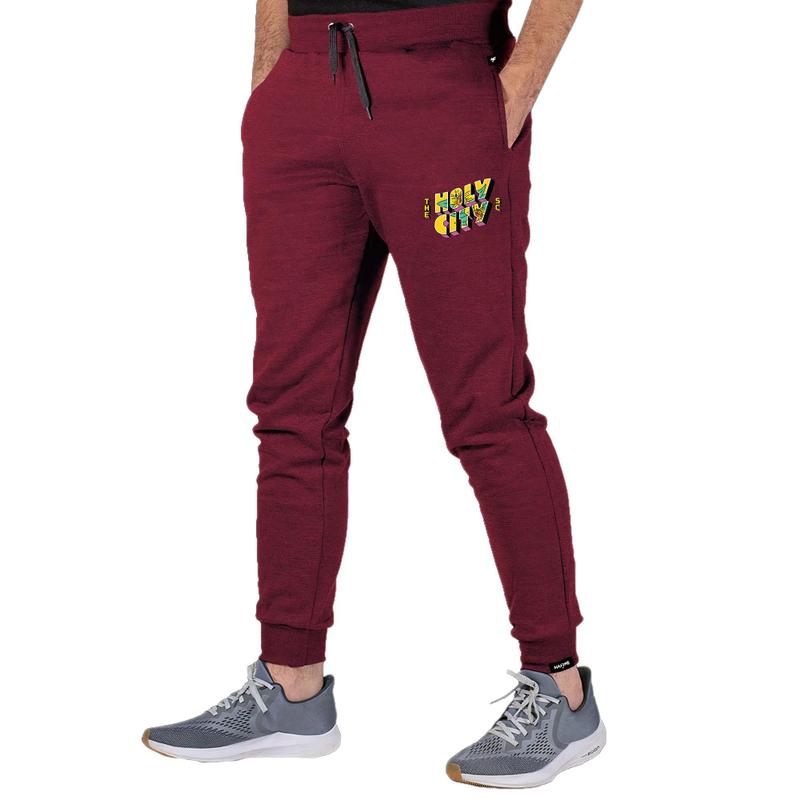 Calça de Moletom Masculino Com Bolso E Cordão de Ajuste Flanelado Holy ...