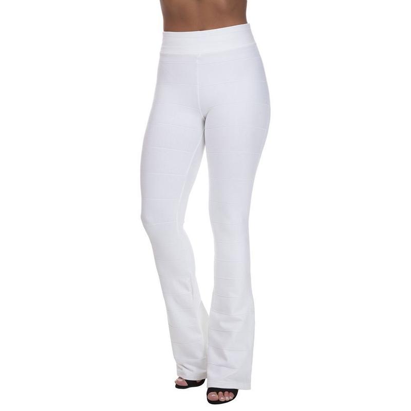 Calça Feminina Flare Bandagem Off White - P - Miss Blessed - Calça ...