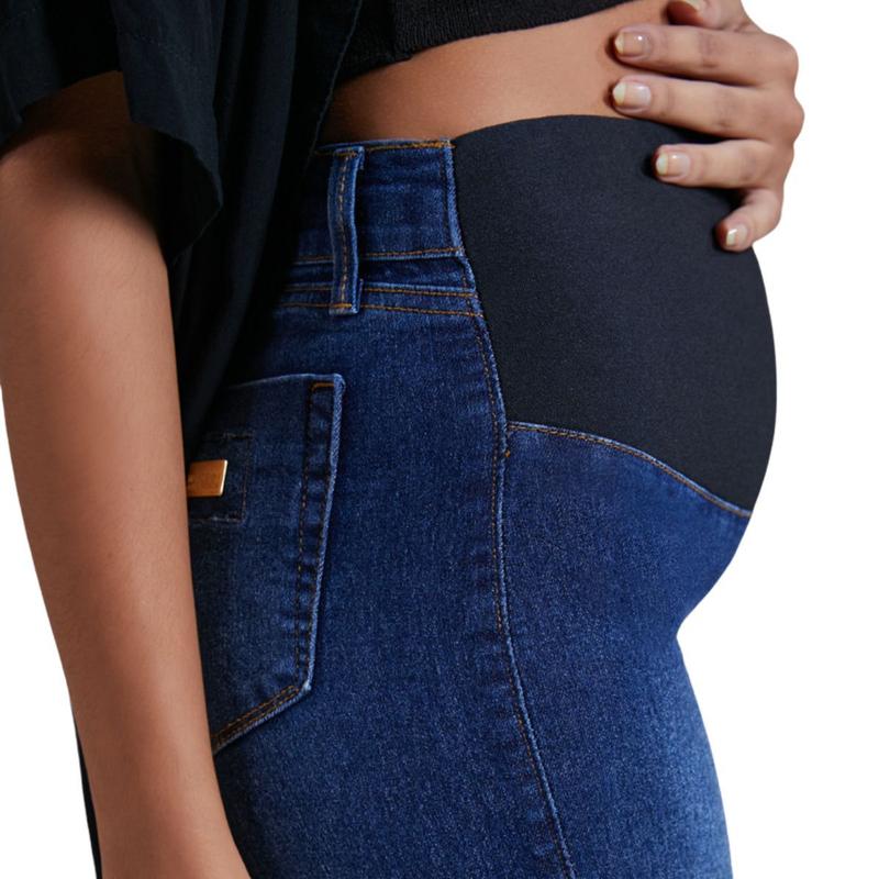 Calça Gestante Jeans Para Gravida Skinny Plus Size Maternidade ...
