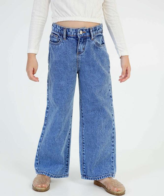 Calça Infantil Jeans Wide Leg Pantalona Tam 4 a 10 - GOGH - Roupa ...
