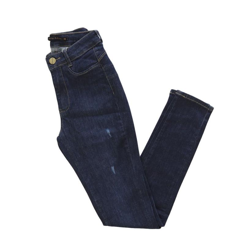 Calça Jeans Miller Feminina Cintura Alta Modela O Bumbum Azul Escuro ...