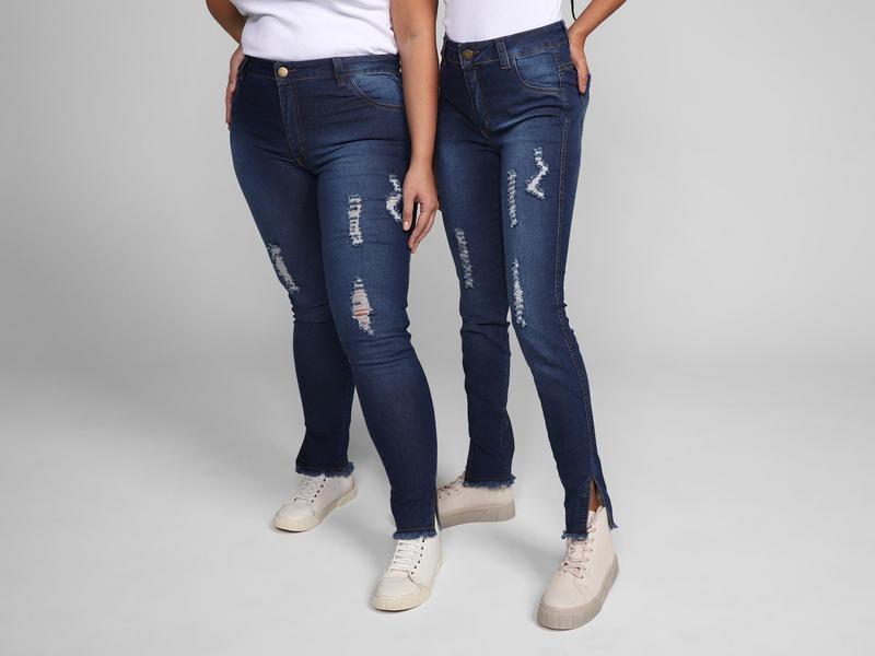 Calça Jeans Skinny Vista Magalu Barra Desfiada - Puídos - Calça ...